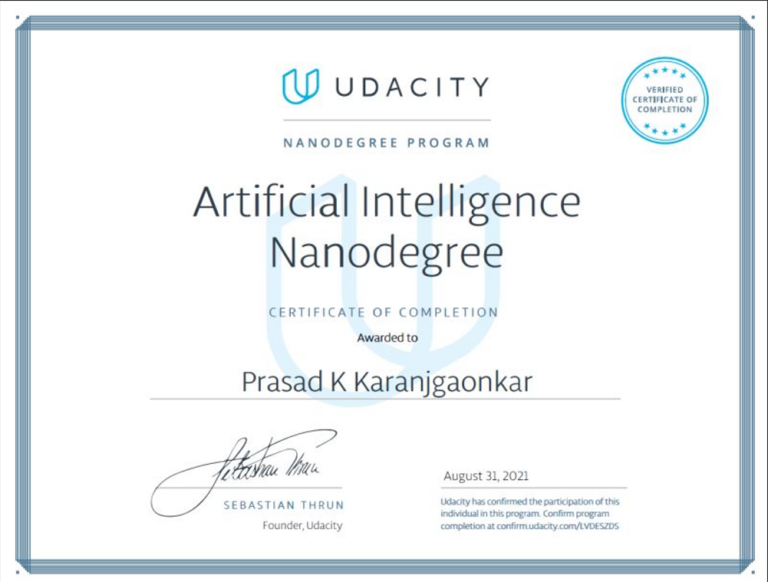 Udacity Artificial Intelligence (AI) Nanodegree Review 2024